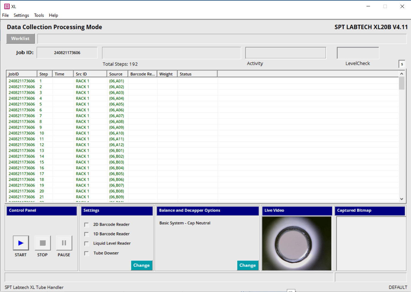 Software functions - Data Collection Mode
