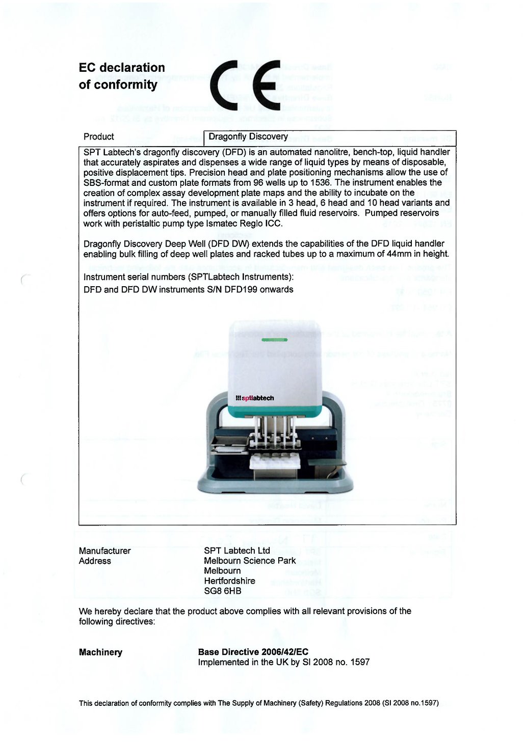 Compliance information - dragonfly Discovery