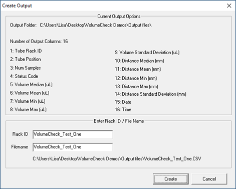 Advanced operations - Create Output File