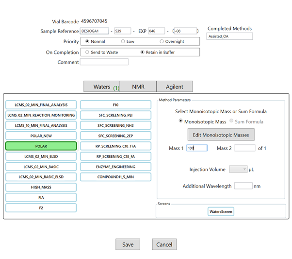 Editing vials in the lab2lab system - 4.0