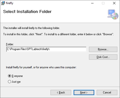 Installation - 2.3 Installing firefly software (standalone)
